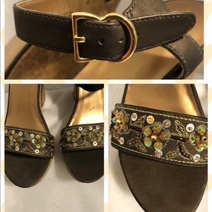 FIONI Clothing | Shoes | Fioni Brown Cork Wedge Sandals | Poshmark